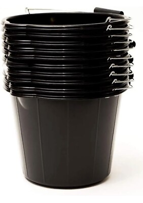 10x Black Bucket 3 Gallon Builders Buckets 14Litre Strong Plastic | eBay UK