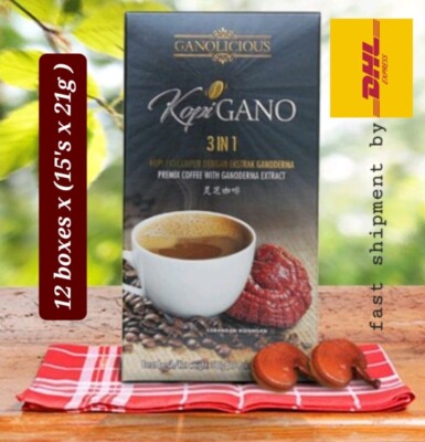 12 Boxes Gano Excel 3 in 1 Coffee Premix Coffee With Ganoderma Extract ...