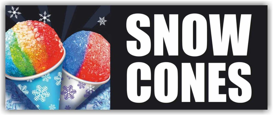 SNOW CONES Advertising Banner Vinyl Mesh Sign Flag Flavors Shaved Ice ...