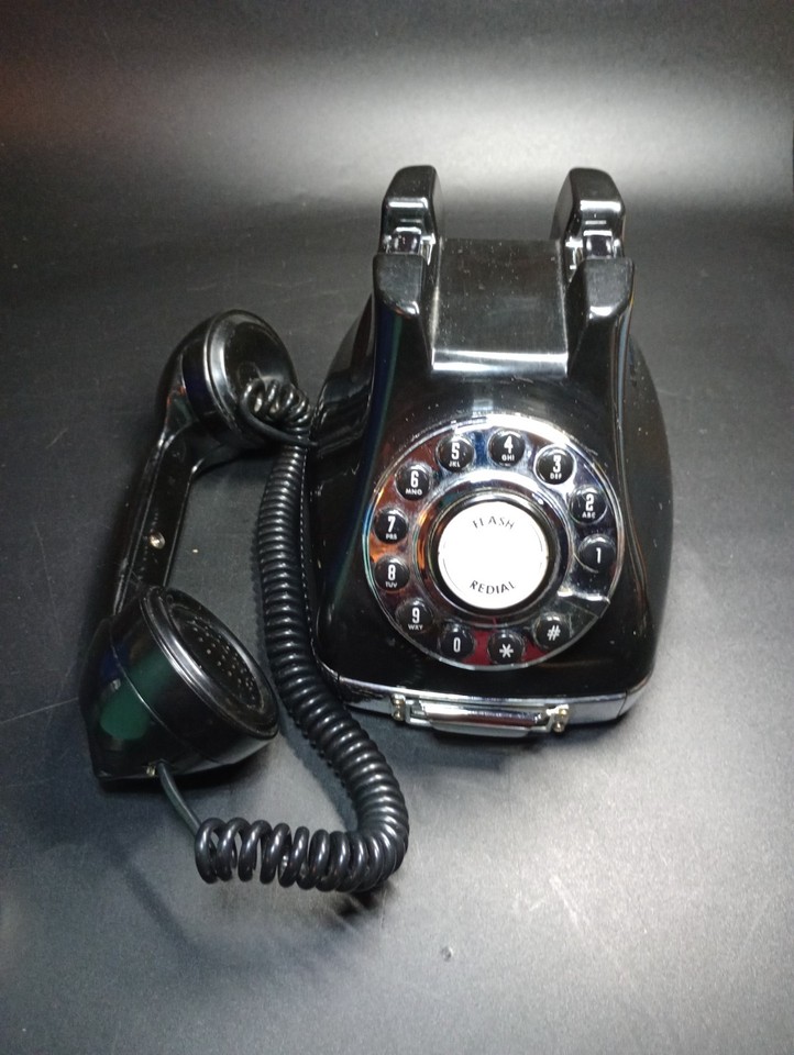 Vintage Retro Black Metro Phone Rotary Style Push Button Telephone w ...