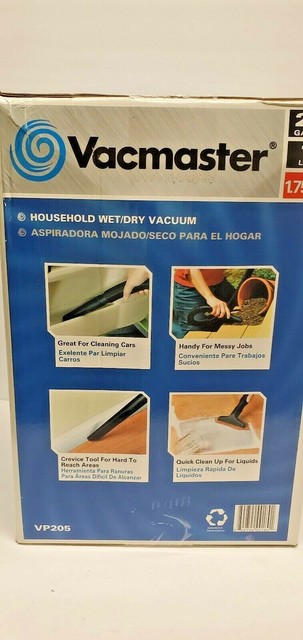 Vacmaster VP205 Portable Wet/Dry Vacuum 2.5 gallon 1.75 HP for sale ...