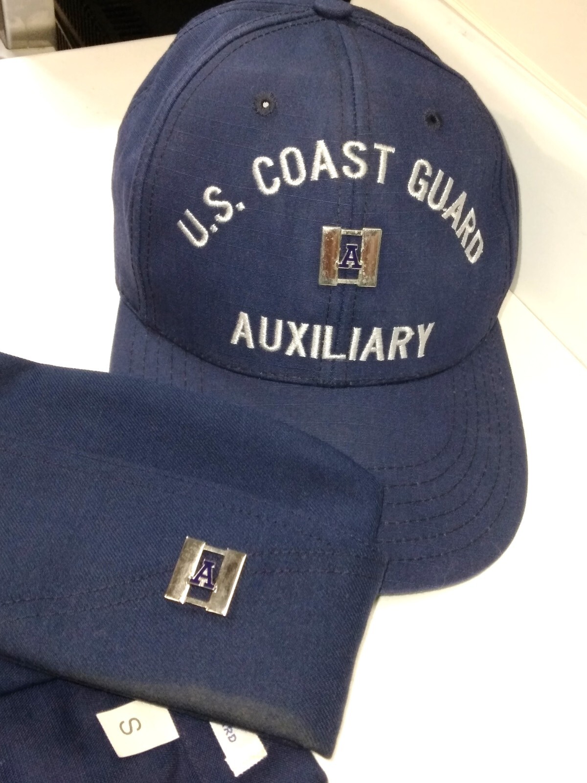 US Coast Guard Auxiliary Shirt Size S. USCG Dress Blue W/2 Caps W/LT ...