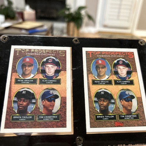 1993 Topps #742 Pitchers Regular AndGold Top Prospects Brien Taylor ...