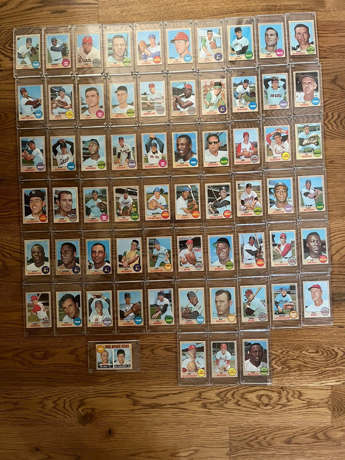 1968 Vintage Topps Baseball Cards - Lot of 64 - Each Framed In Screw ...