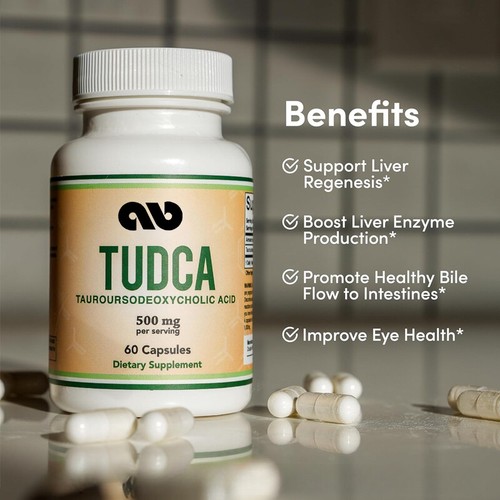 TUDCA Bile Salt Liver Support Supplement, 500mg portion, (60 capsules ...