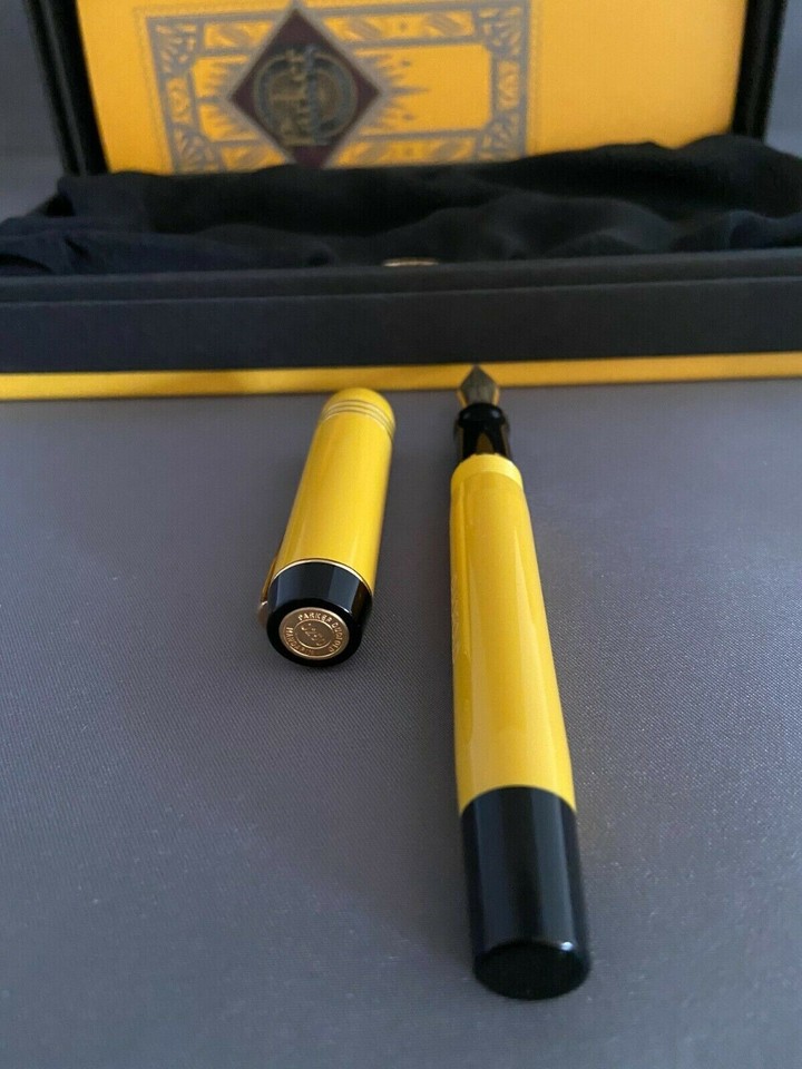 Parker Duofold Mandarin Yellow Fountain Pen L.E. MIB NOS #250 of 10,000 ...