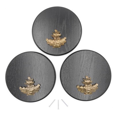 3 Pieces Boar Shields Round Dark AF 21cm with 3 Pieces Oak Leaf Cover ...