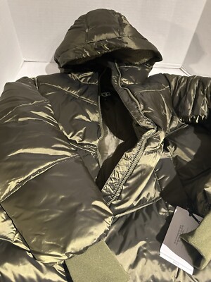 Women’s UGG Ronney Cropped Puffer Jacket Coat Waist Toggles Btol Olive ...