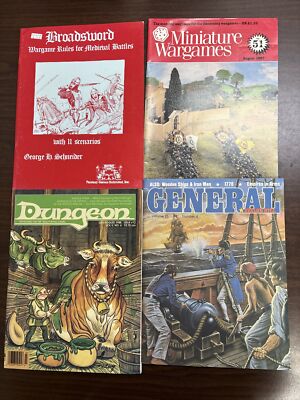 Lot Of 4 Adventure RPG Magazines, Dungeon, General, Mini War Games ...