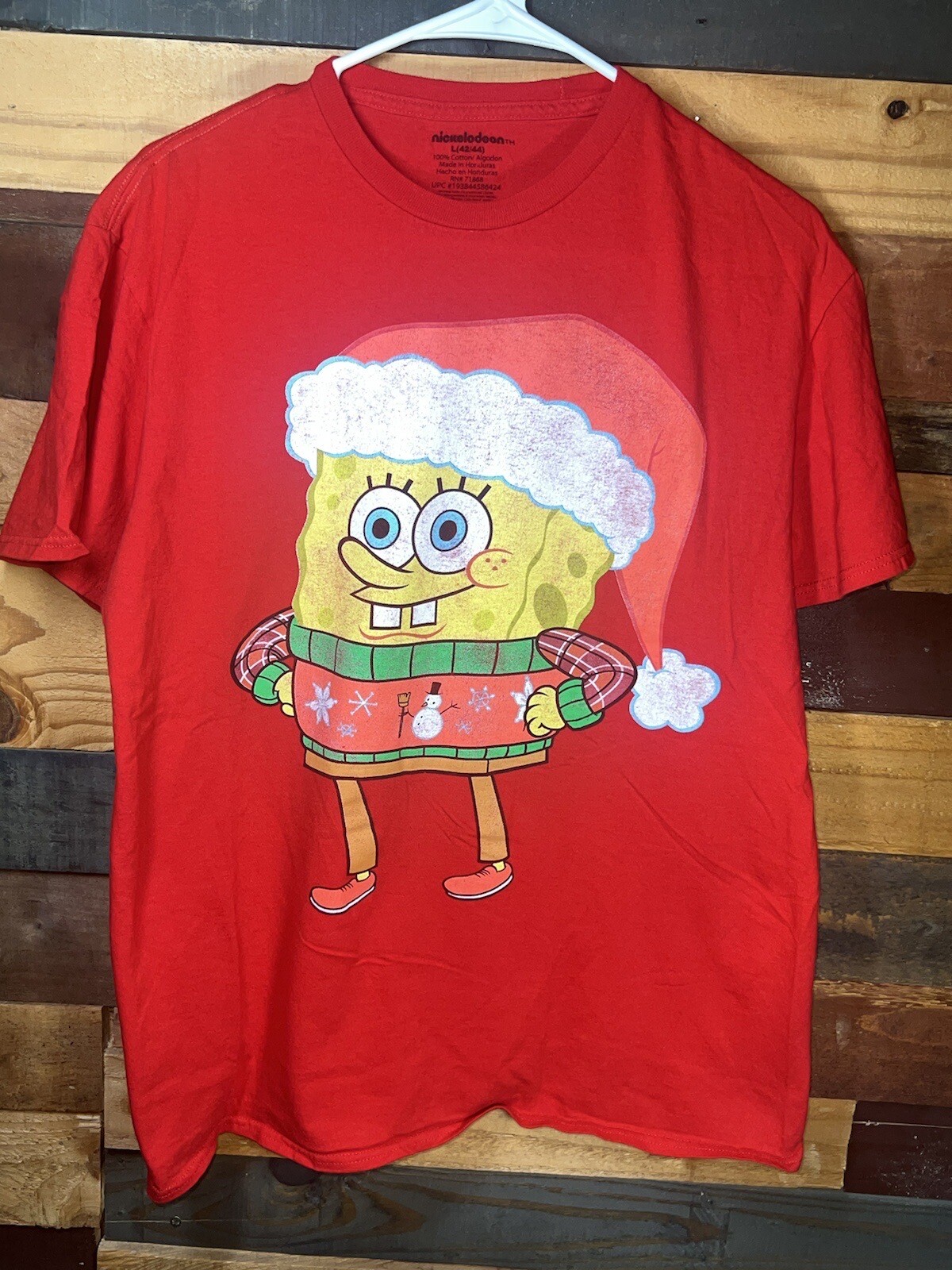 retro Spongebob Squarepants Christmas themed Red T Sh… - Gem
