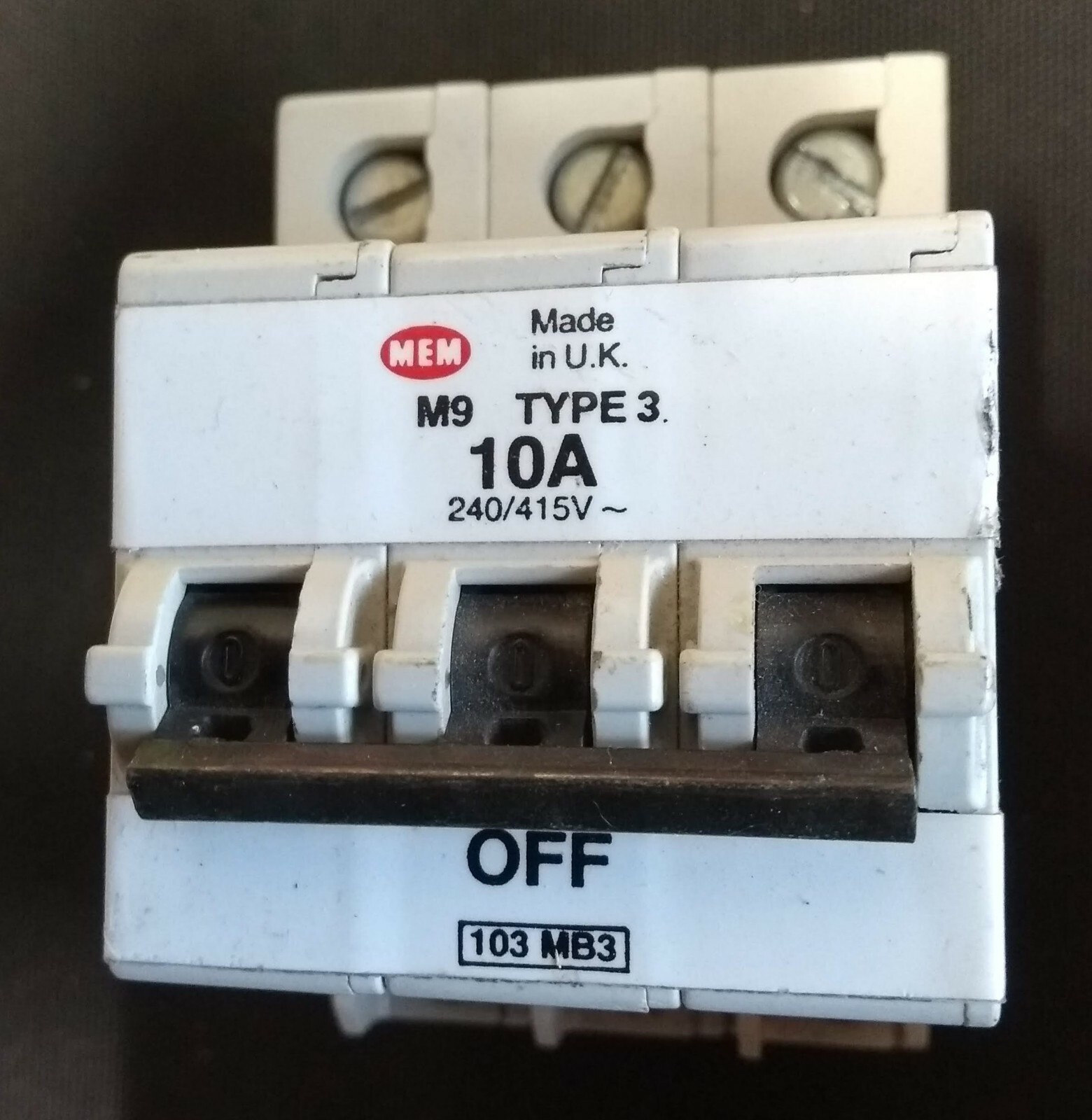 MEM / Memshield 1 MB3 Triple Pole MCB 32A, 20A, 16A, 10A, 6A . All Type ...