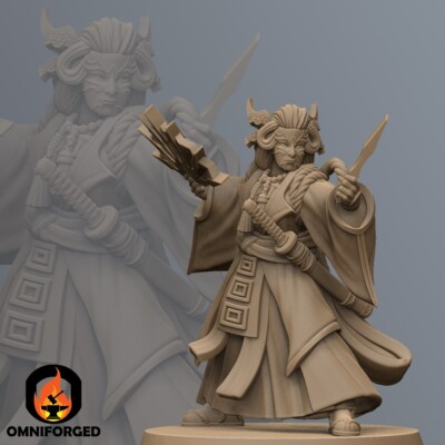 Samurai Miniature Japanese Kabuki Doll Mini Dungeons and Dragons DnD 5e ...