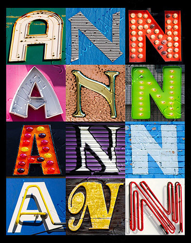 ANN Name Poster featuring photos of actual sign letters | eBay