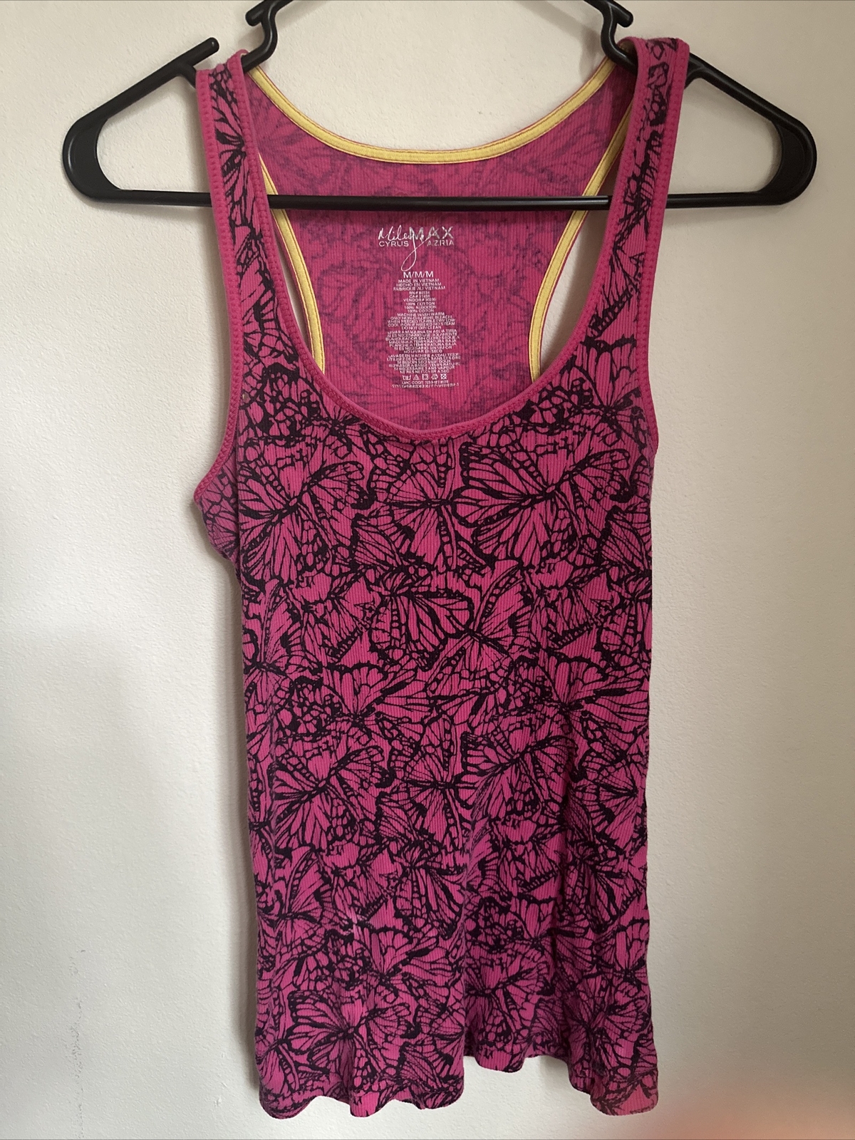 Y2K Medium Miley Cyrus Max Azria Pink Butterfly Tank Top | eBay