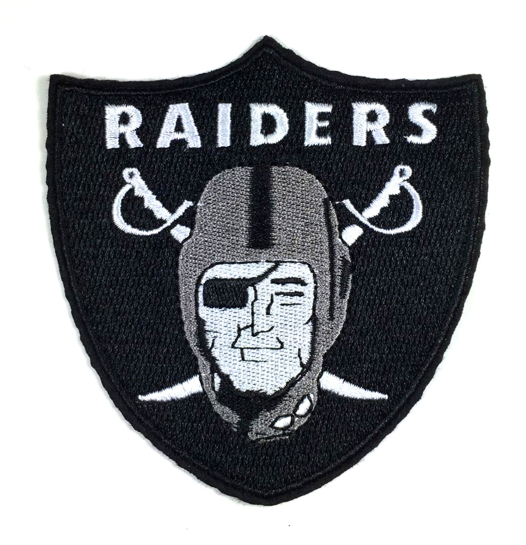 NFL OAKLAND RAIDERS IRON ON PATCH 3.5" x 3.5" SEW EMBROIDERED LOGO ...