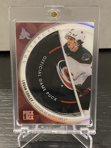 2025-26 Upper Deck Artifacts Puck Luck 2/4 Logan Cooley Game Used Goal ...