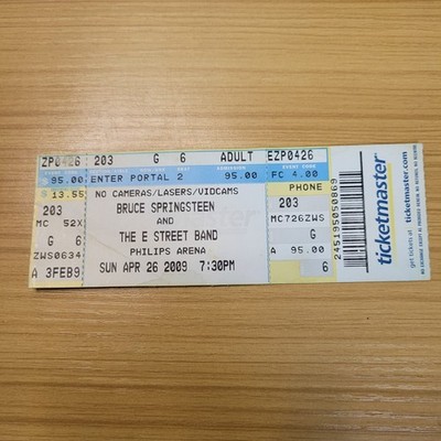 Bruce Sprinsteen Ticket Stub Philips Atl Arena April 26, 2009 The E ...
