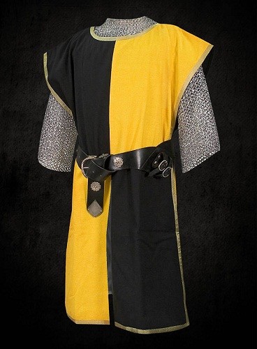 MEDIEVAL BLACK,YELLOW KNIGHT Tunic Surcoat Crusader Sleeveless ...