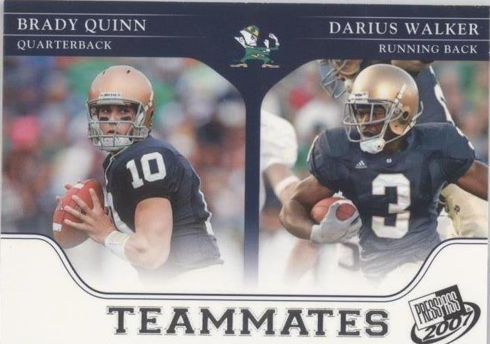 2007 Press Pass - Teammates Brady Quinn, Darius Walker #93 (RC) for ...
