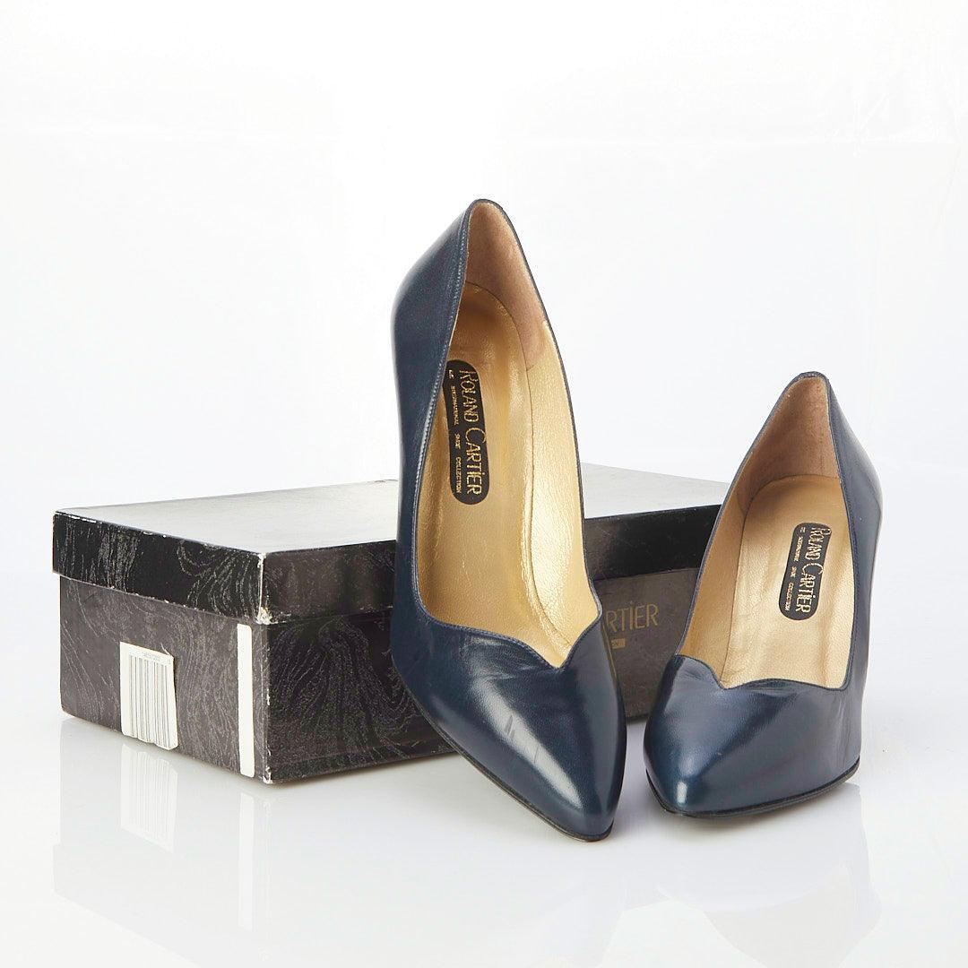 Roland Cartier Leather Navy Court Shoe UK Size 6 | eBay