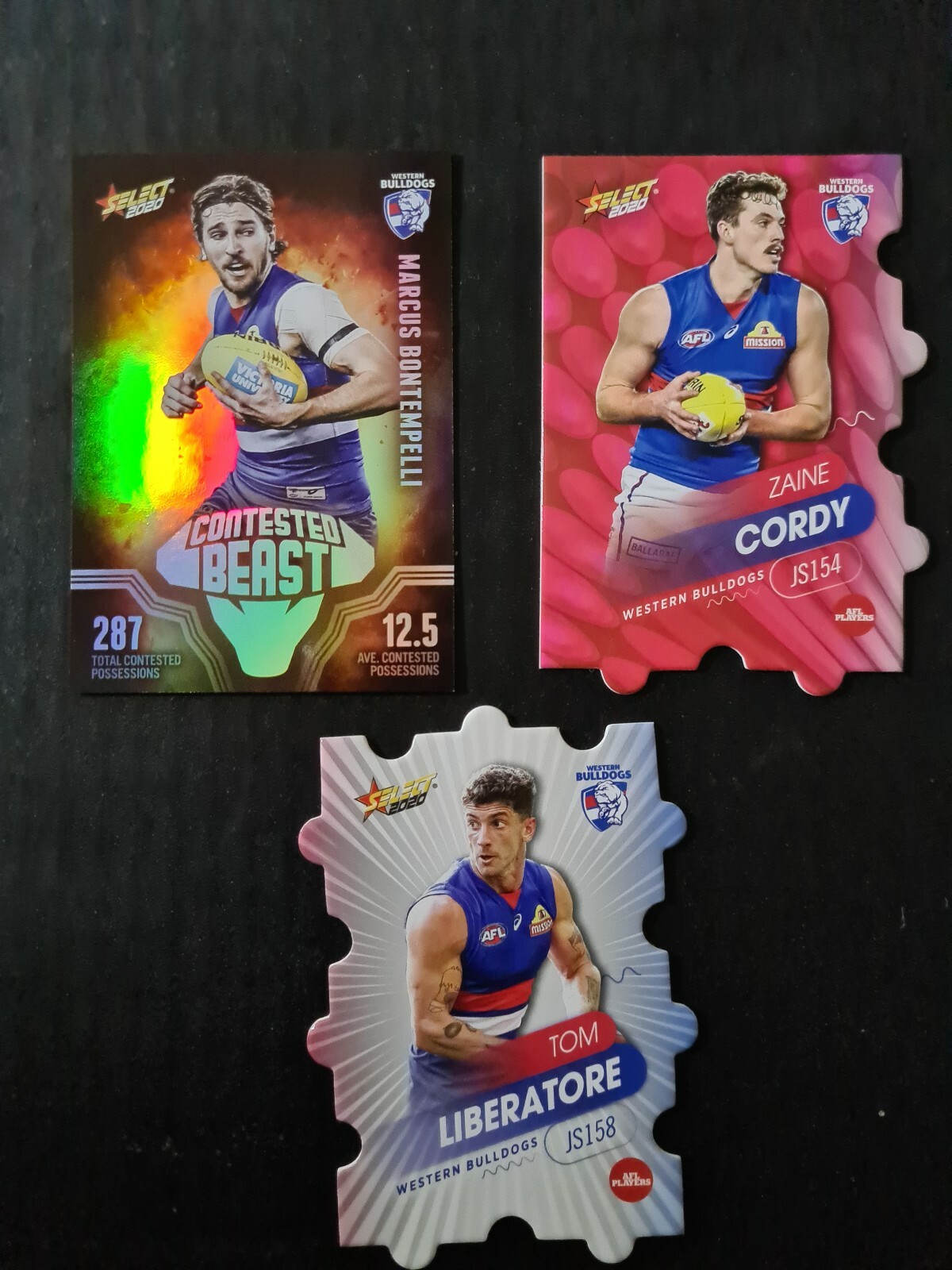 Afl select trading cards 2020 Western Bulldogs Lot Contested Beast ...