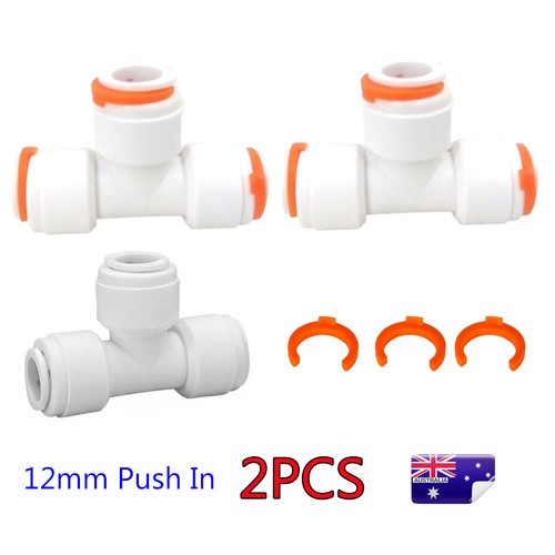 2X Quick Connect Push In Fit Tee Connector Caravan Water Tube Hose ...
