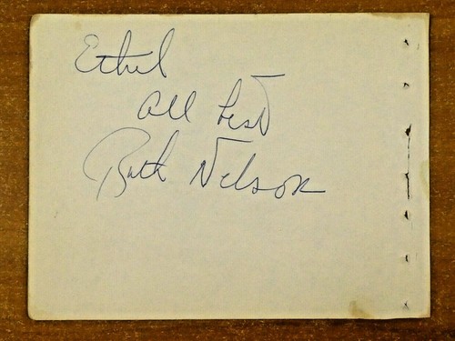 Ruth Nelson Actress Signed Autograph Album Page | eBay
