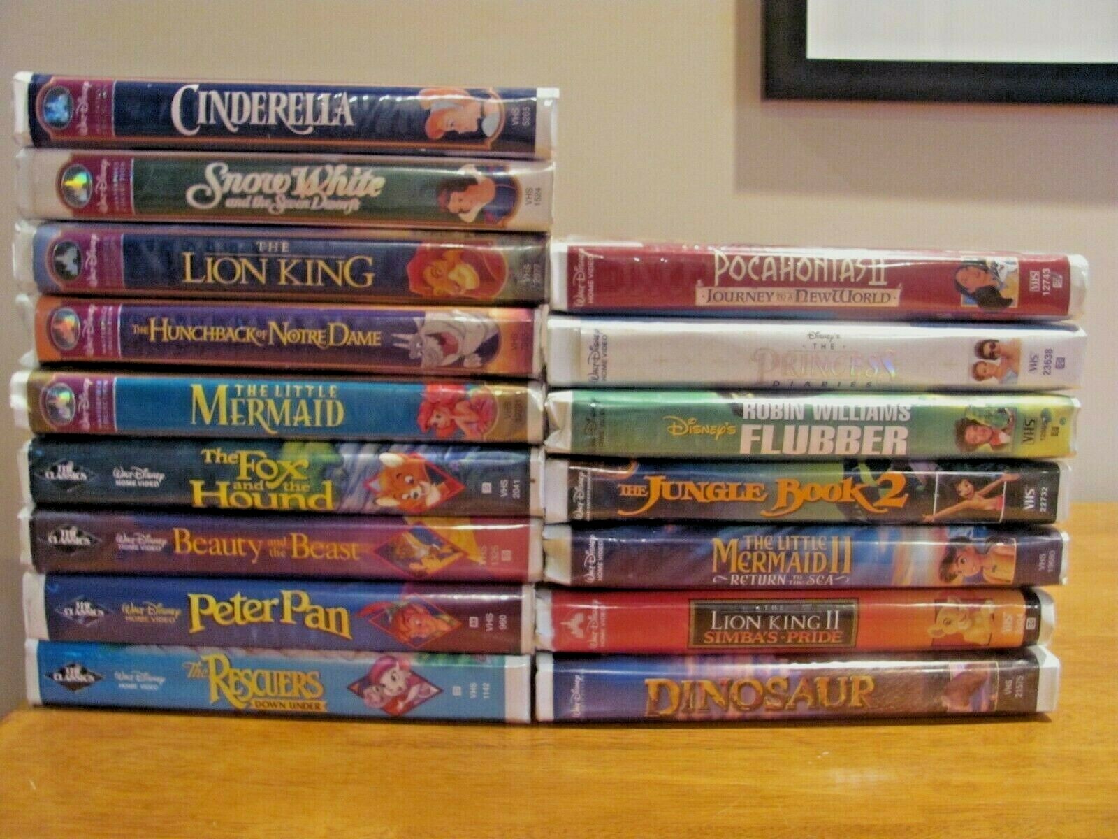 16 DISNEY VHS VCR TAPES = 5 MASTERPIECE COLLECTION, 4 DIAMOND CLASSICS ...