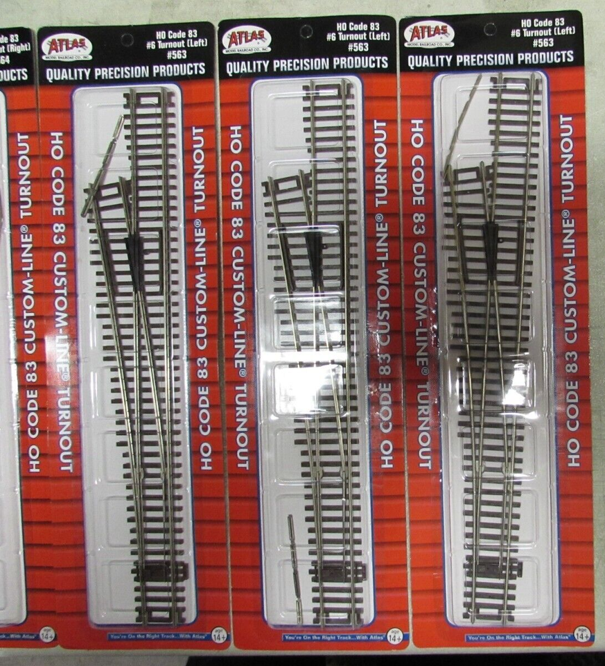 6 ATLAS NICKLE/SILVER #6 SWITCH TURNOUTS CODE 83 HO SCALE (LOT 158) | eBay