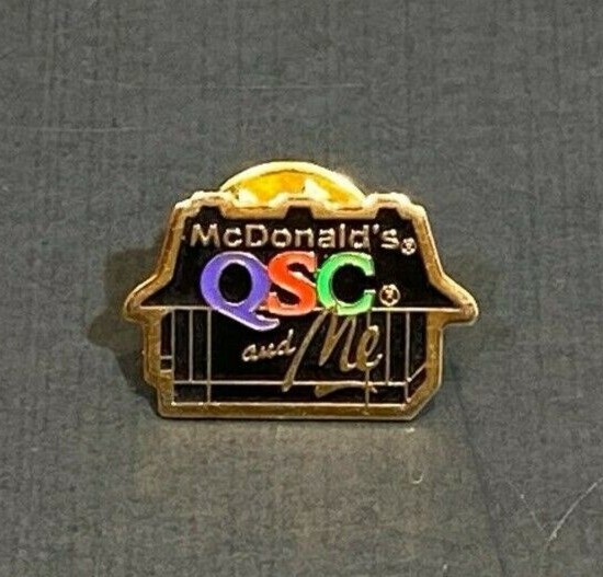 Vintage McDonald's QSC and Me Enamel Pin Lapel Tie Hat Black Gold ...