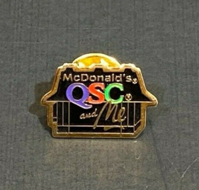 Vintage McDonald's QSC and Me Enamel Pin Lapel Tie Hat Black Gold ...