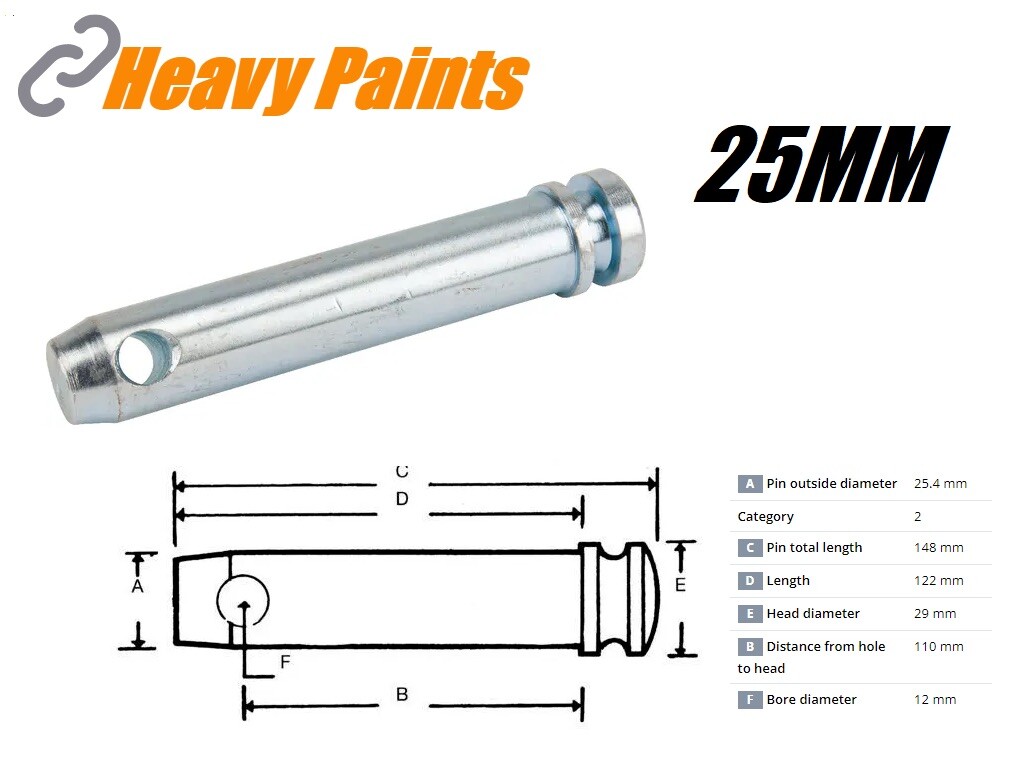 Excavator Bucket Pin Size Chart