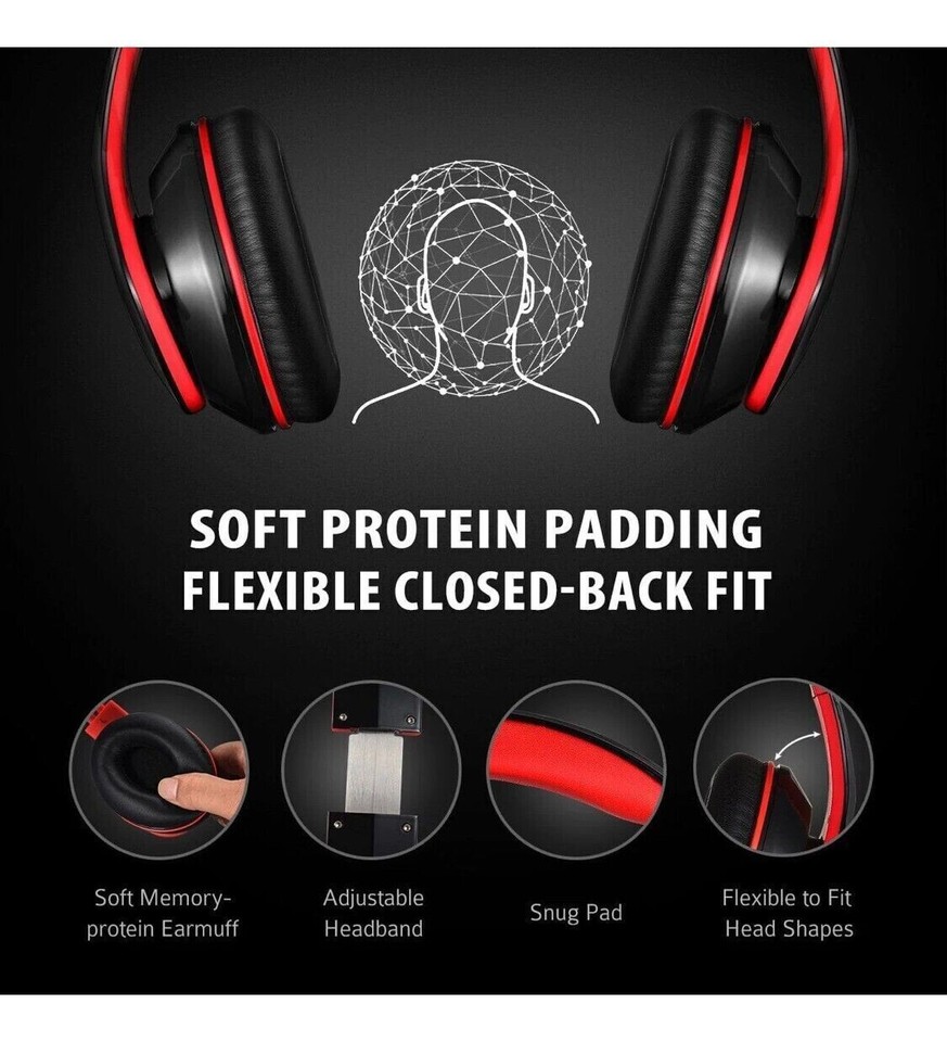 MPOW 059 Wireless Bluetooth Headphones Handsfree Foldable Over-Ear ...