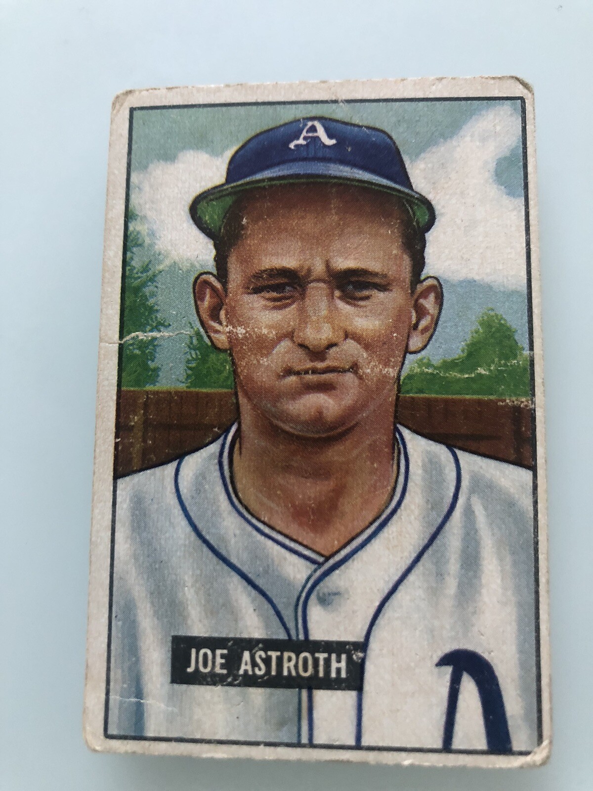 1951 Bowman #298 Joe Astroth Fair Crease On Front Of Card | eBay