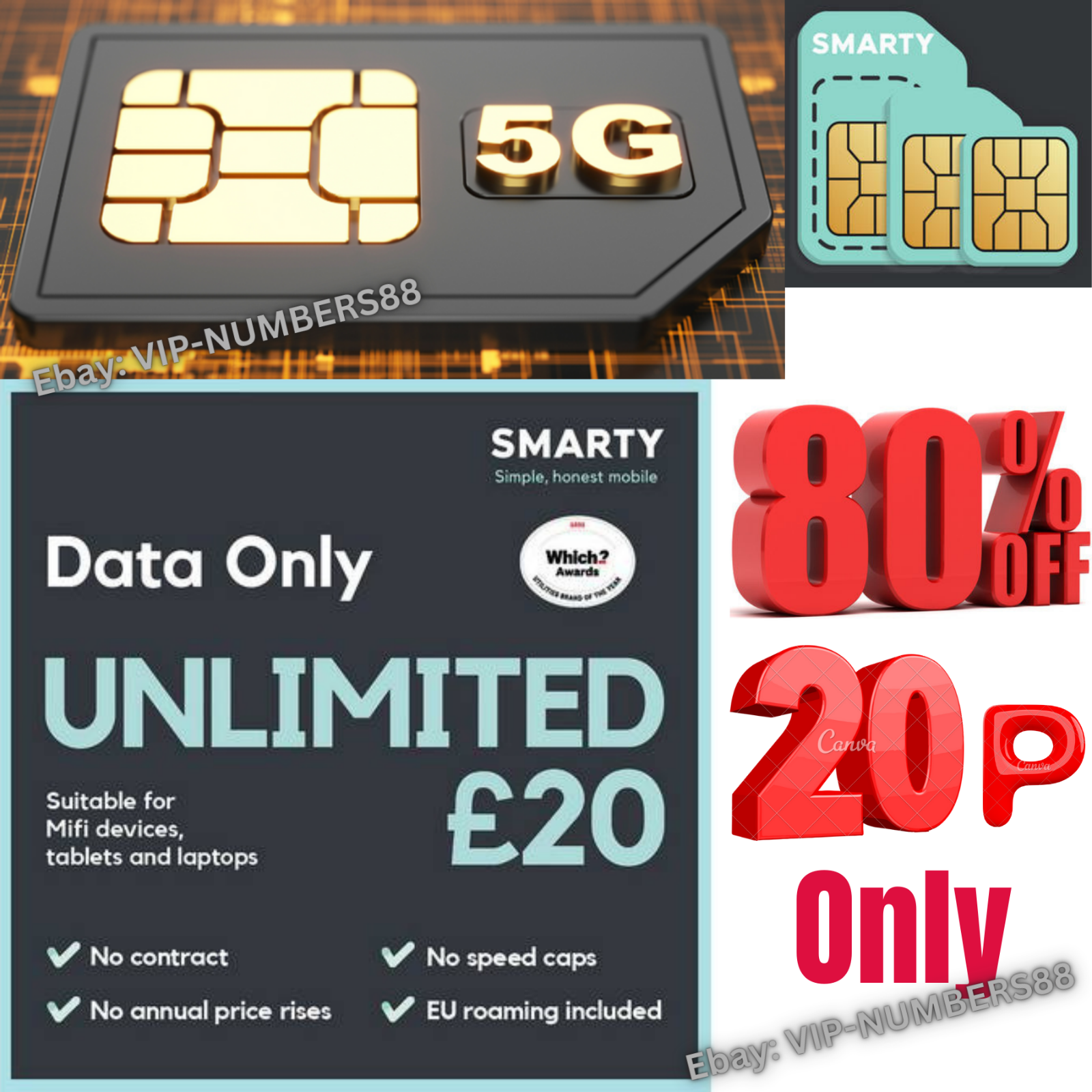 20P ONLY Smarty sim UNLIMITED DATA ONLY SIM Smarty mobile WIFI ROUTER ...