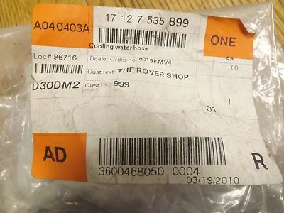 NEW OEM Mini Cooper R50 R52 2002-2008 Lower Water Hose to 4 way ...
