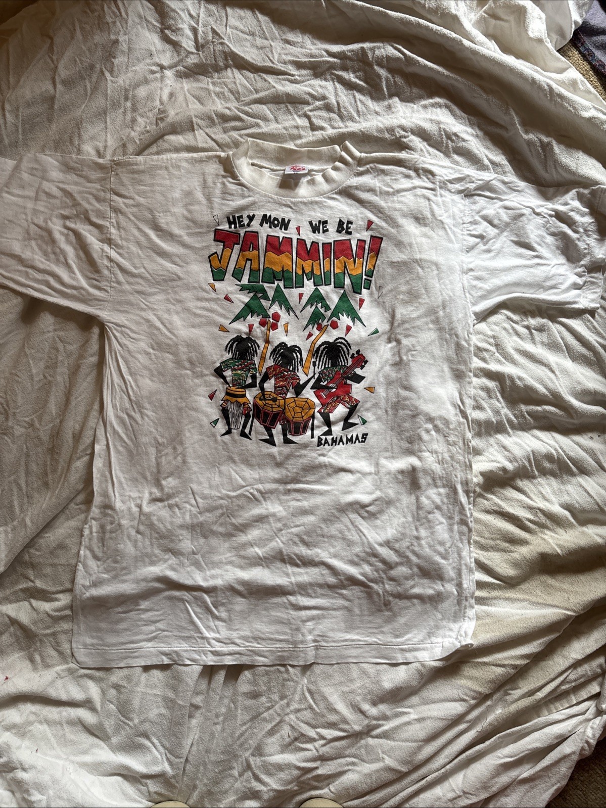 Vintage 1990s Hey Mon We Be Jamini Bahamas 2XL Shirt - Gem