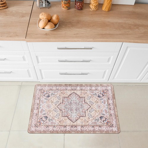Kitchen Mat Traditional Medallion Cushioned Anti Fatigue Standing Mat ...