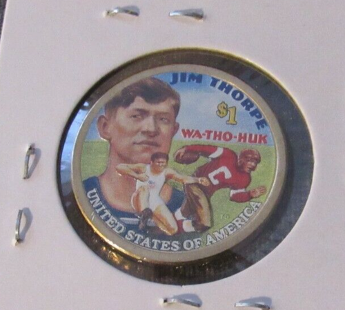 BU 2018 Jim Thorpe Sacagawea/Native American Dollar, "RARE" Colorized ...
