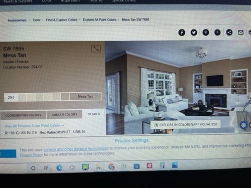 Sherwin Williams Interior Promar 400 egg shell SW 7695 Mesa Tan 4 ...