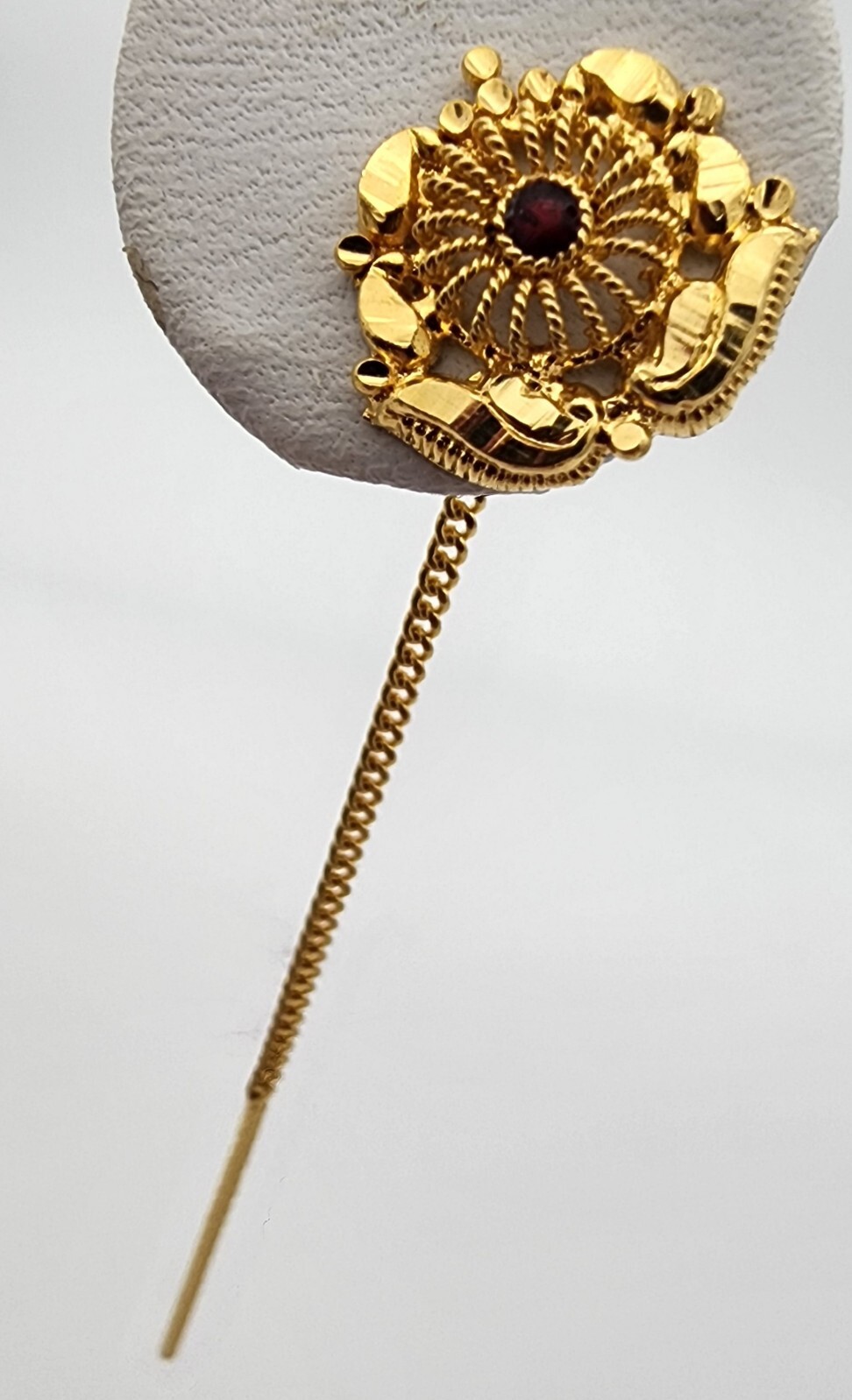 20k .833 Gold Red Enamel Cannetille India Threader Earrings Au 2302 | eBay