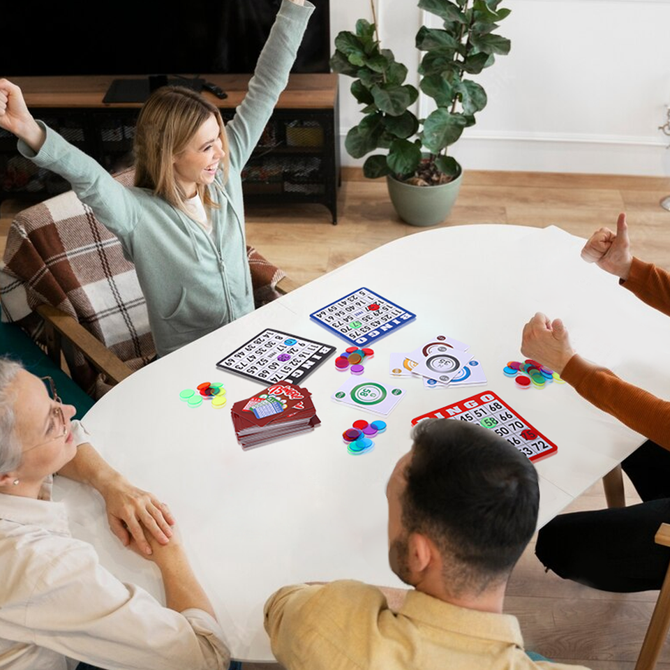 Bingo Game Complete Set w/100 Bingo Cards, 1000 Bingo Chips/Bingo ...