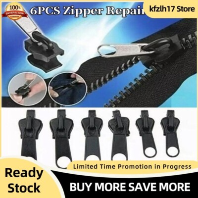 Universal Zip Repair Replacement Kit. 3 Sizes 6 Pieces No Tools Zip ...