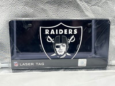 Las Vegas Raiders NFL Black Reflective Lasercut License Plate Wincraft ...