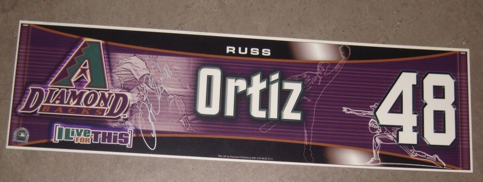 ARIZONA DIAMONDBACKS Russ Ortiz #48 locker room nameplate (auto'd) 2005 ...