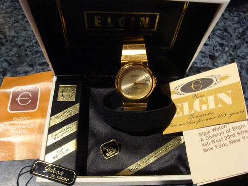 Elgin Galaxie Vintage Watch Original box and all papers, NEW battery | eBay