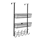 2-Tier Over The Door Organizer Hanger Hook Door Storage Rack Shelf ...
