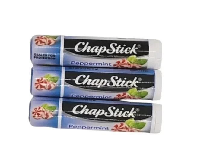 3 Pack Chapstick Peppermint .15 oz Lip Balm Fresh Sealed | eBay