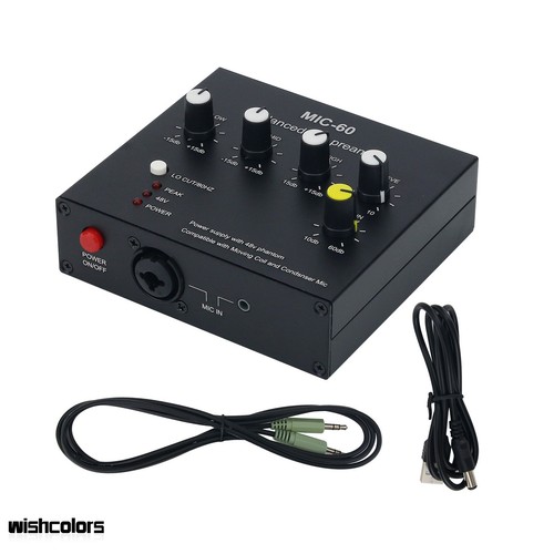 MIC-60 Equalizer Balanced Mic Preamp 3-Band w/ 48V Phantom Power Supply ...