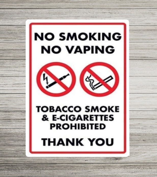 Metal Signs, No Smoking No Vaping Sign Health and Safety Metal Sign ...